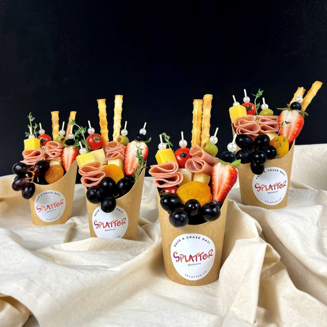 Cheese And Charcuterie Grazing Cups Splatter Splatter Platters And Events